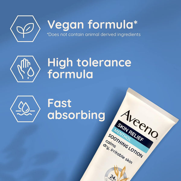 Aveeno Skin Relief Soothing Lotion With Menthol - Calms Dry Skin 200ml ...