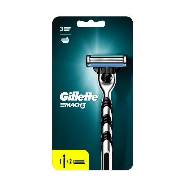 Gillette Mach 3 Shaving Razor for Men with 2 Replacement Blades ...