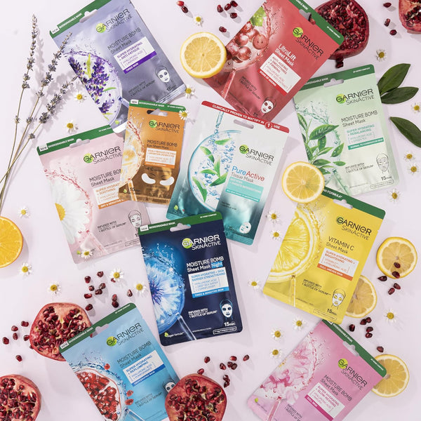 Garnier Sheet Masks Complete Collection - Set of 10 Masks for Face and ...