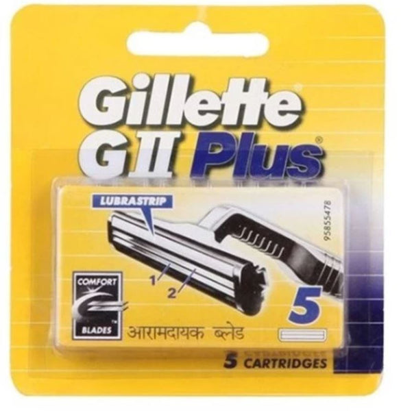 Gillette GII G11 Plus Shaving Razor Blades Lubrastrip - Pack of 5 ...