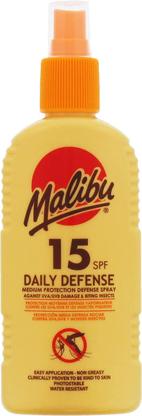 Malibu Daily Defense Sun Protection Spray SPF 15 with Insect Repellent ...